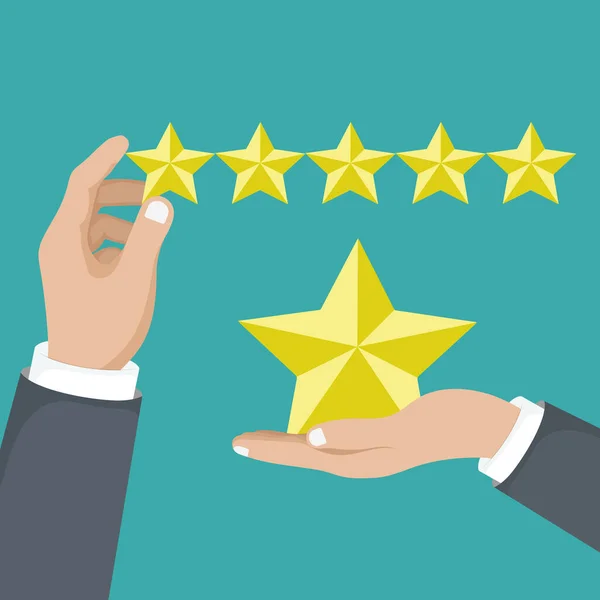Valoración Ilustración Servicio Cliente Hombre Mostrando Cinco ...