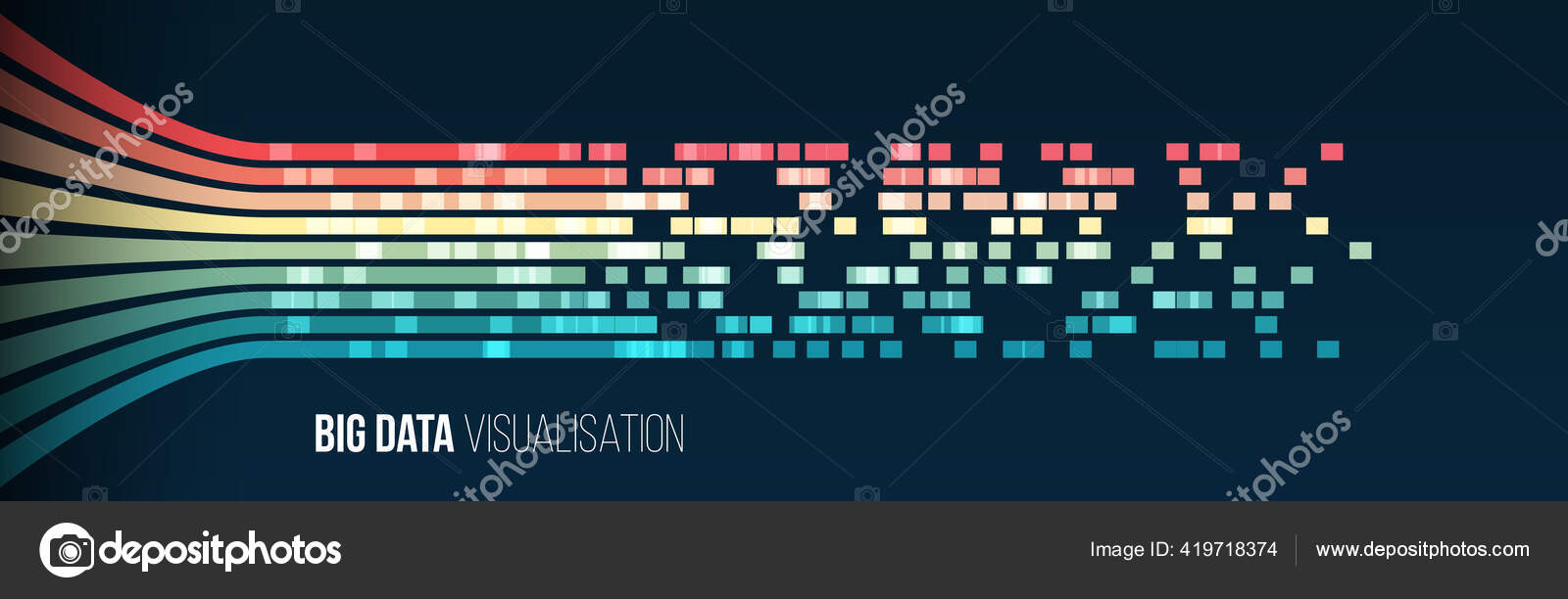 Big Data Visualization Information Analytics Concept Abstract Stream Information Filtering Stock ...