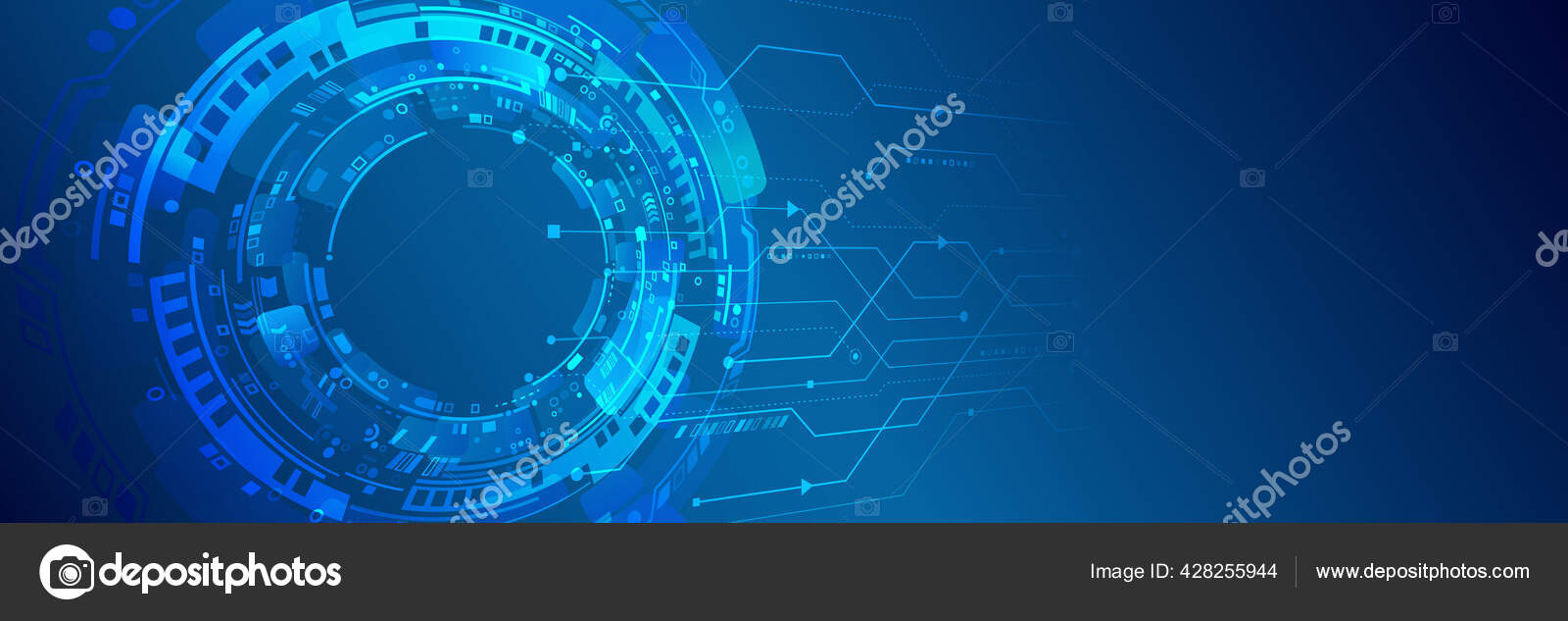 Tech Vector Illustration Various Technology Elements Wide Cyber ...