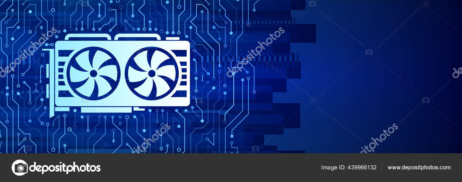 Digital Vector Video Card Circuit Board Technology Illustration ...