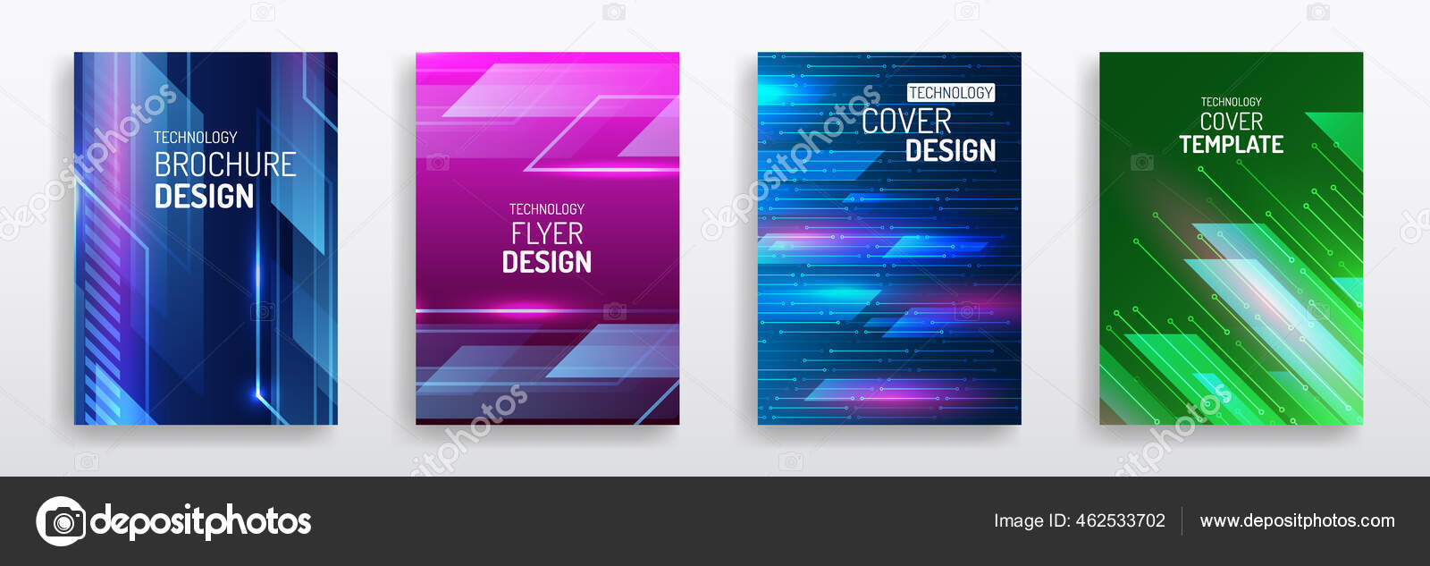 Colorful Layout Futuristic Brochures Flyers Placards Contemporary ...