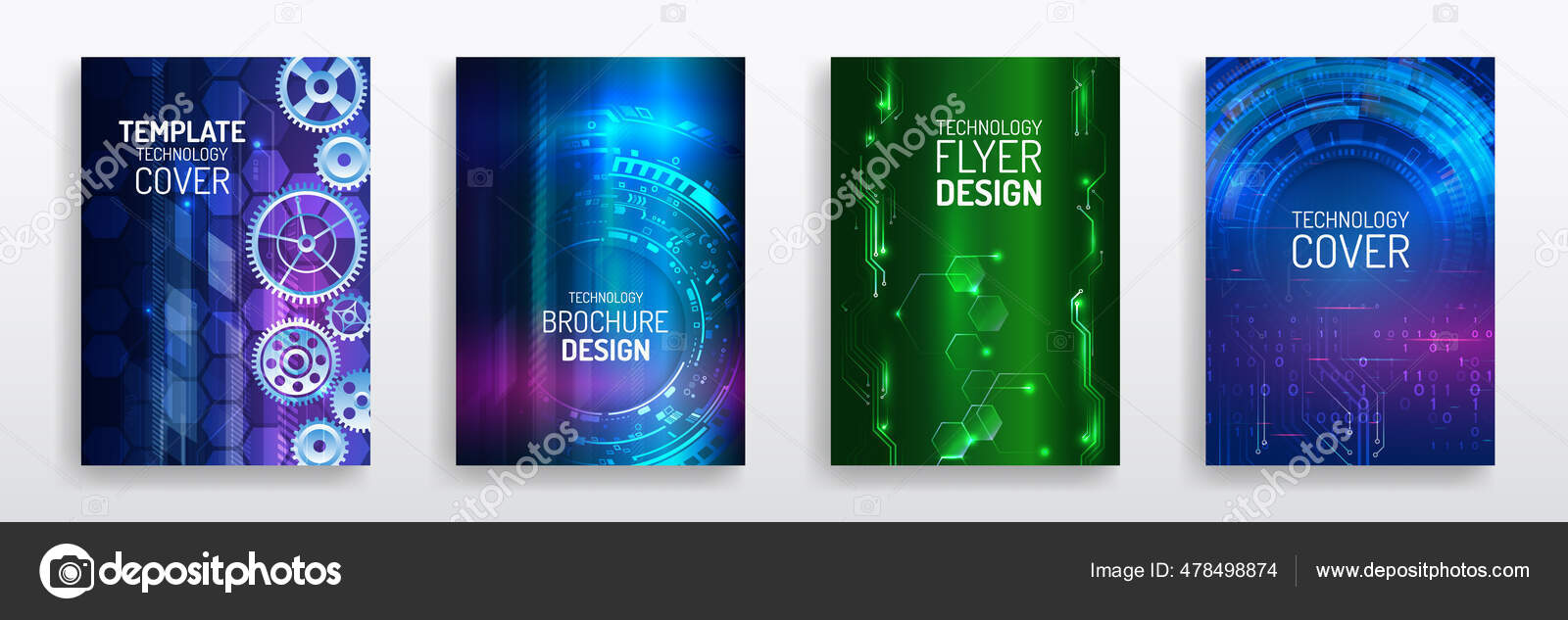 Colorful Layout Futuristic Brochures Flyers Placards Contemporary ...