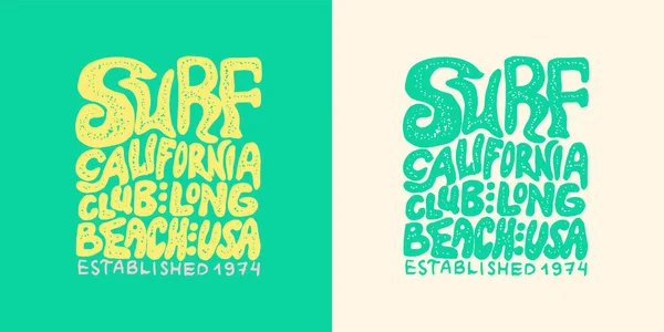 Surfing lettering sign. Summer Surf. Surface water sport. California ...