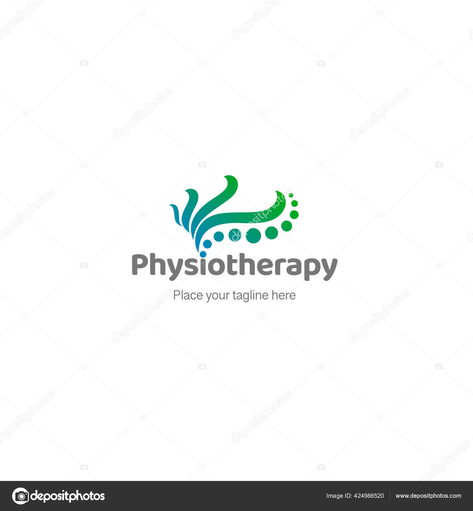 Physiotherapy Green Logo Physiotherapy Typography Logo Vector de stock ...