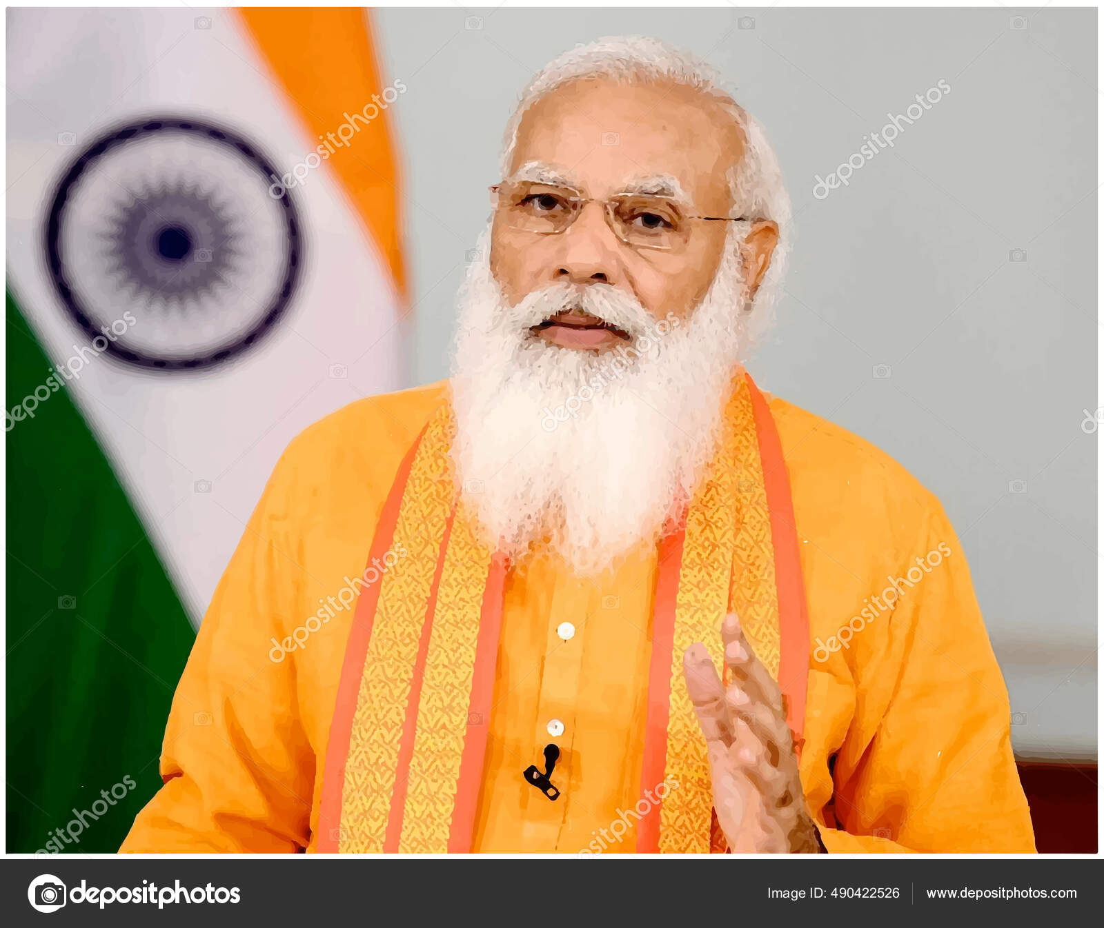 Narendra Modi Portrait Saffron Cloths Vector Stock Vector by ©Typoindia ...