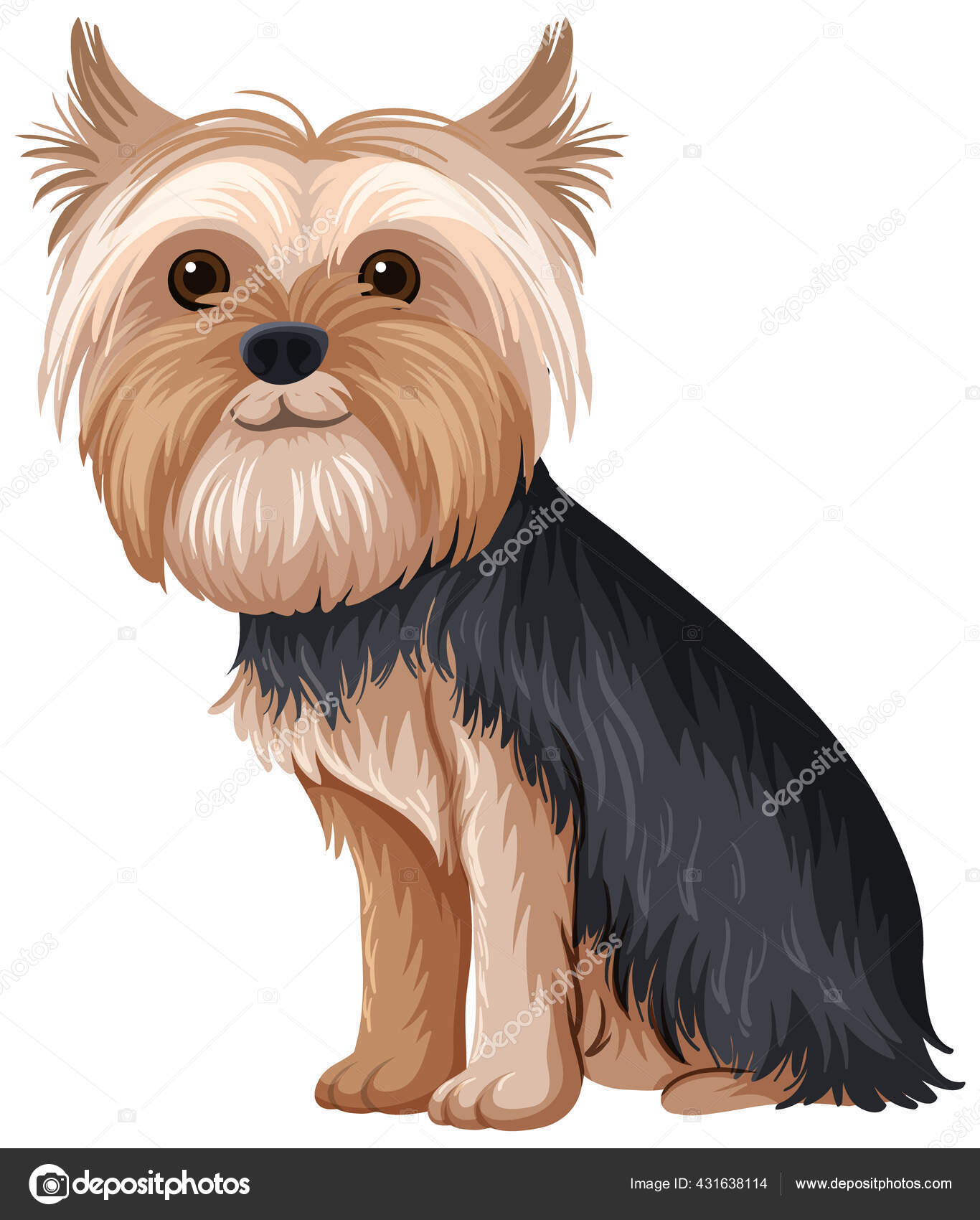 Yorkshire Cartoon Style White Background Illustration Stock Vector by ...