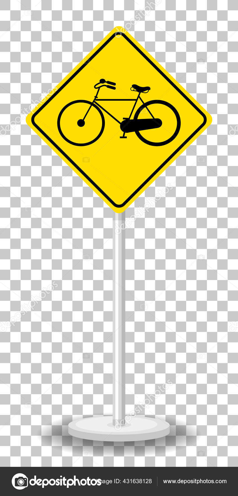 Yellow Traffic Warning Sign Transparent Background Illustration Stock ...
