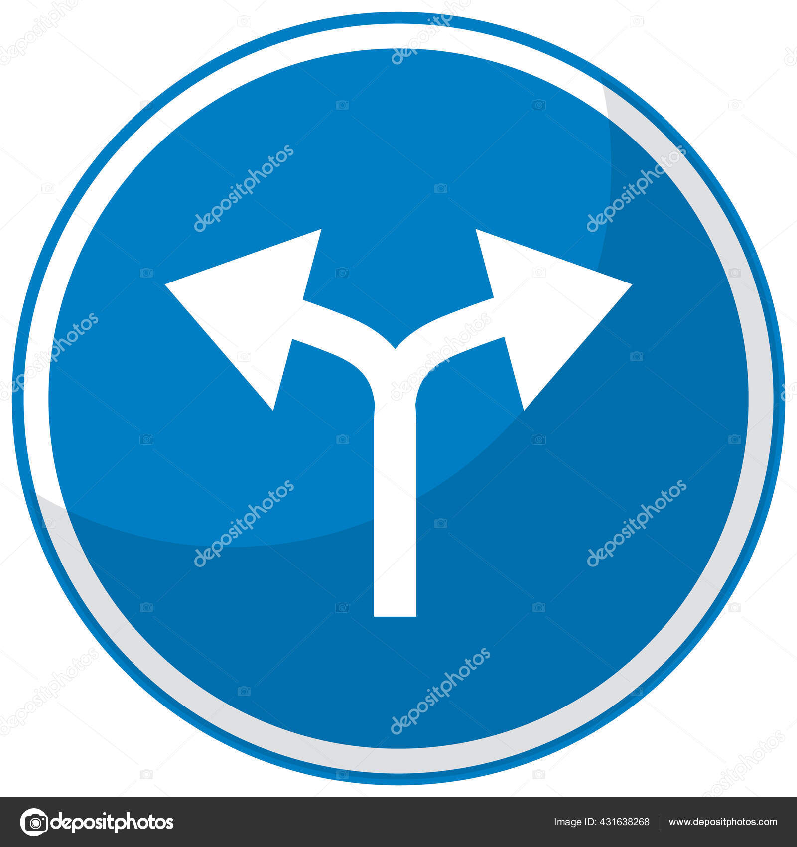 Blue Traffic Sign White Background Illustration Stock Vector Image by ...