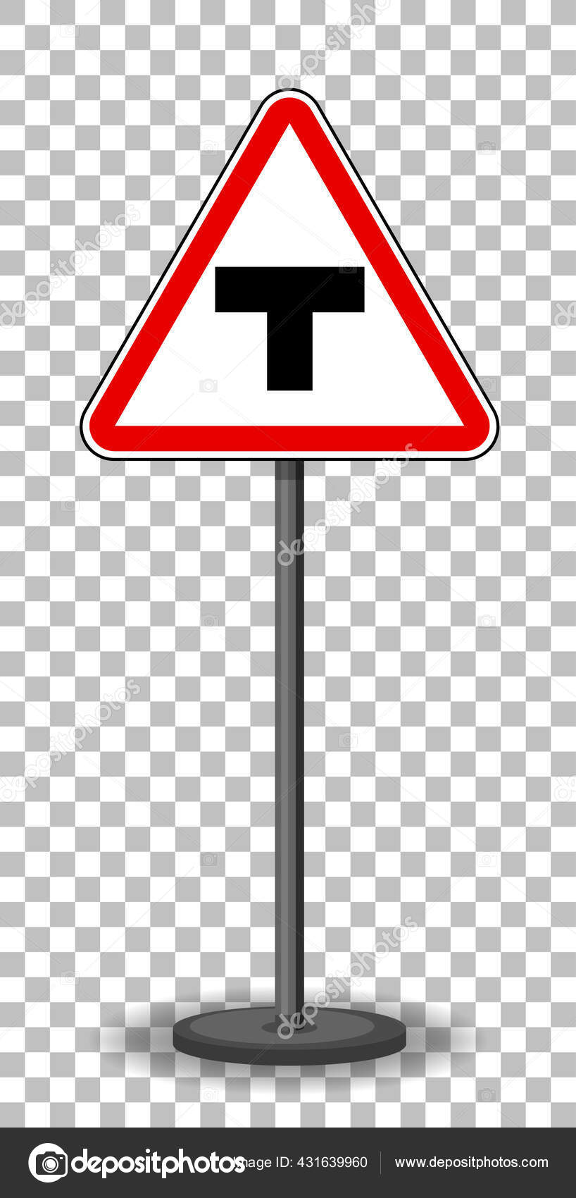 Red Traffic Sign Transparent Background Illustration Stock Vector by ...
