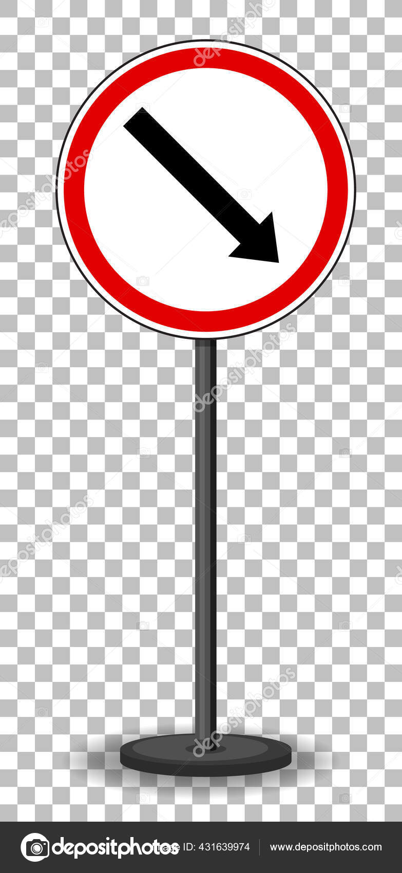 Red Traffic Sign Transparent Background Illustration Stock Vector by ...