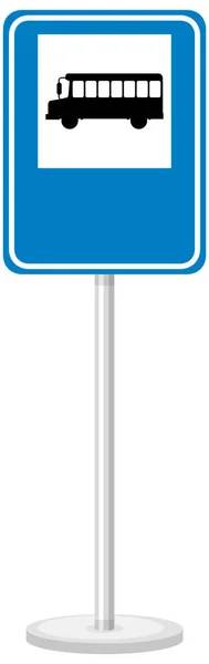 Blue Bus Stop Sign Stand Isolated Transparent Background Illustration ...