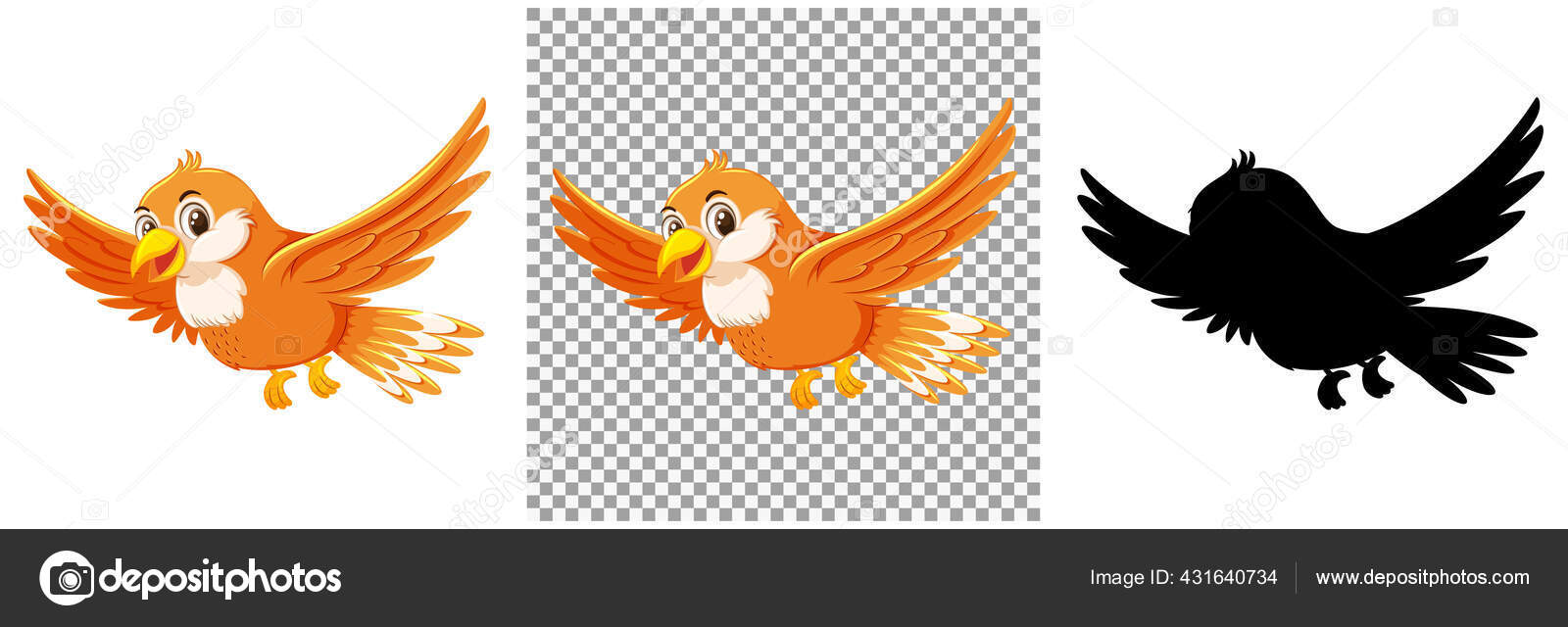 Cute Orange Bird Cartoon Character Illustration Stock Vector by ©brgfx ...