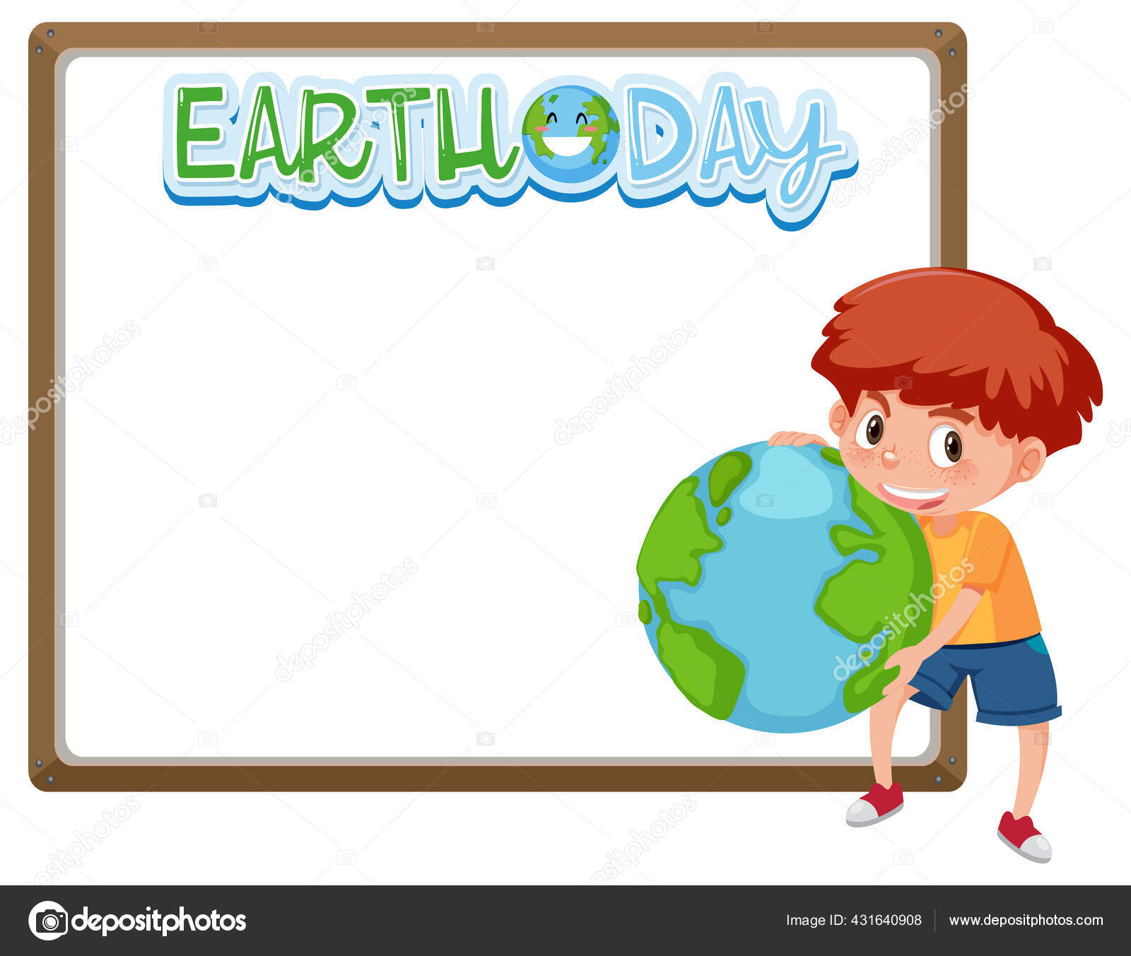 Border Frame Template Earth Day Theme Background Illustration Stock ...