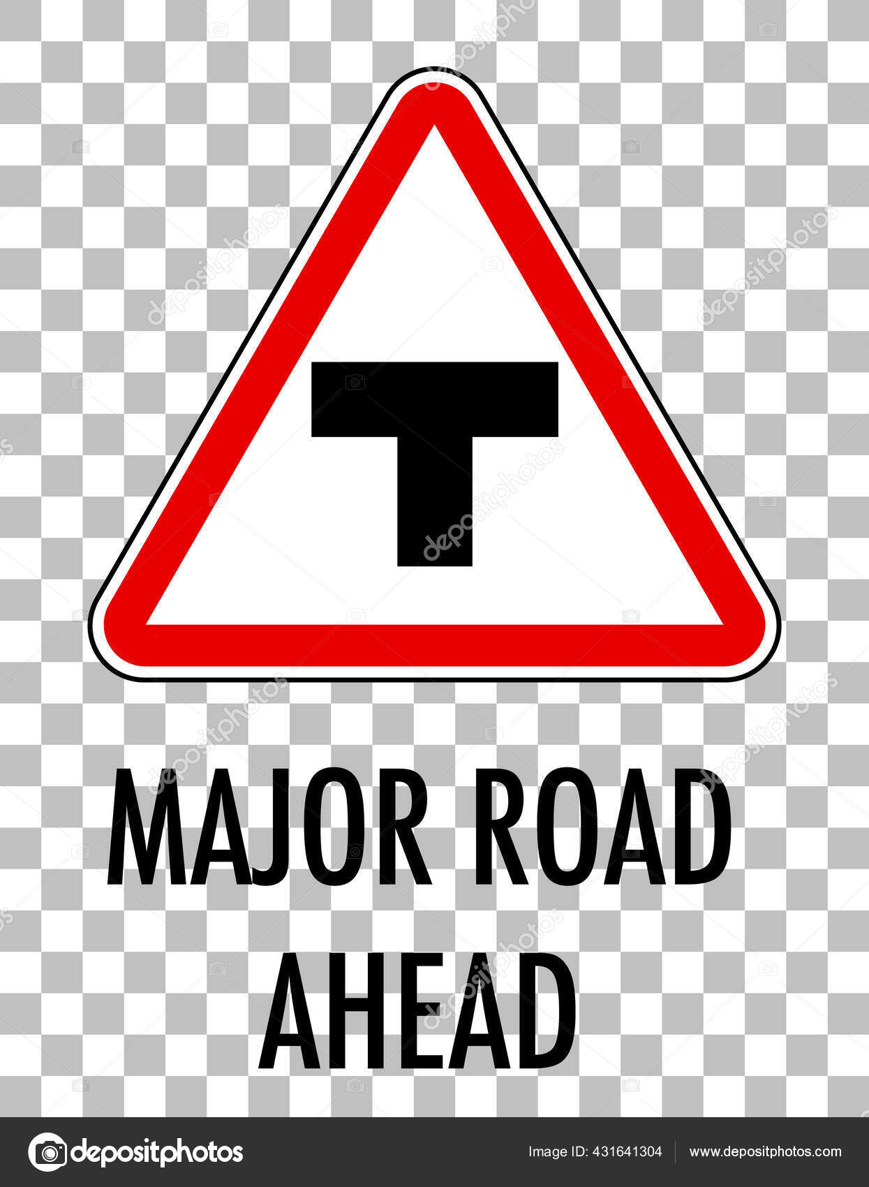 Red Traffic Sign Transparent Background Illustration Stock Vector Image ...