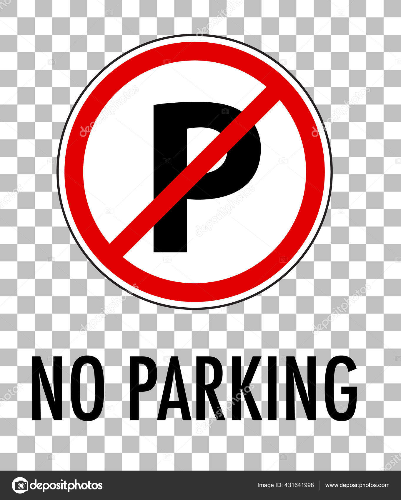 Red Traffic Sign Transparent Background Illustration Stock Vector by ...