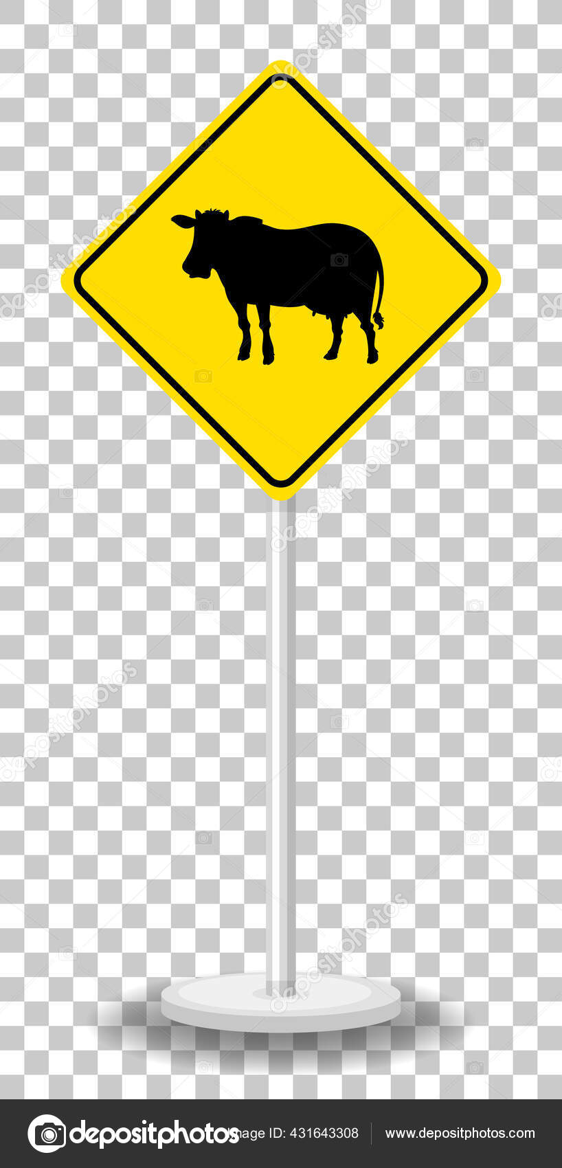 Yellow Traffic Warning Sign Transparent Background Illustration Stock ...
