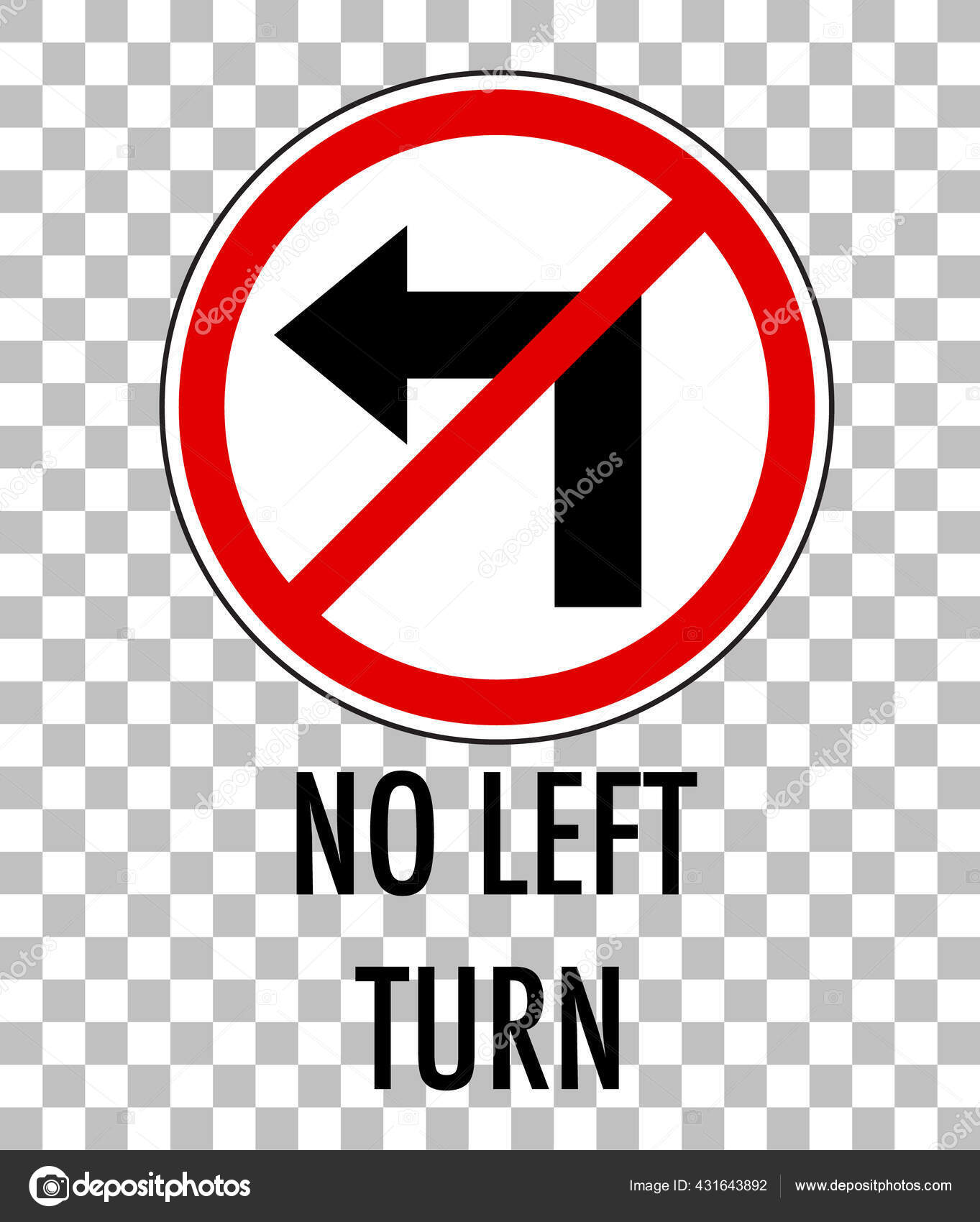 Red Traffic Sign Transparent Background Illustration Stock Vector by ...