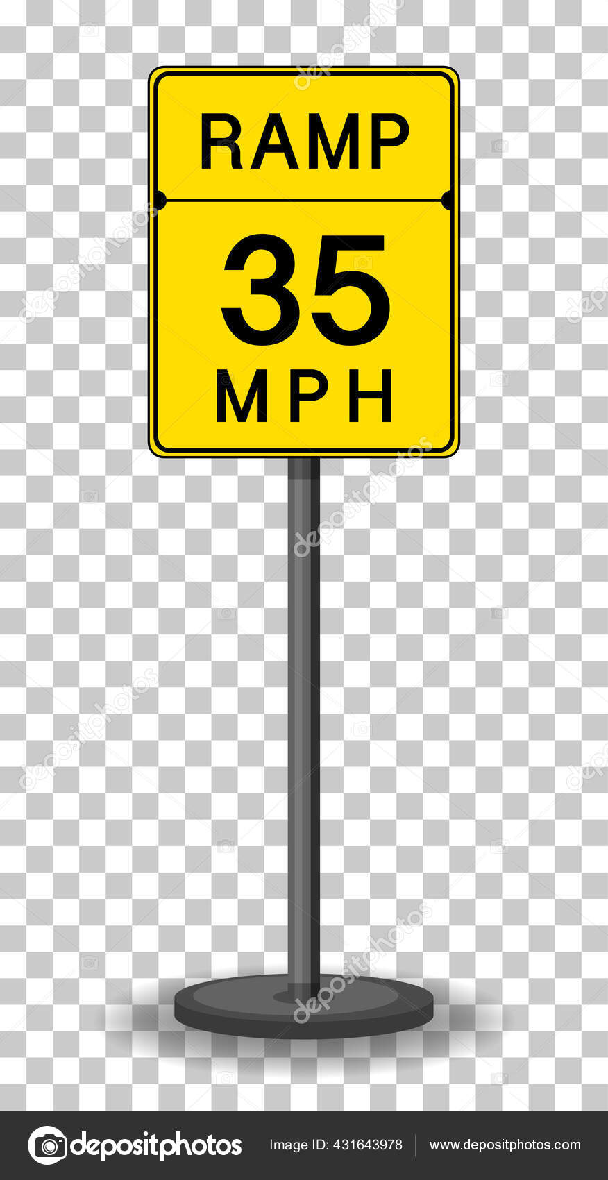 Ramp Mph Sign Isolated Transparent Background Illustration Stock Vector ...