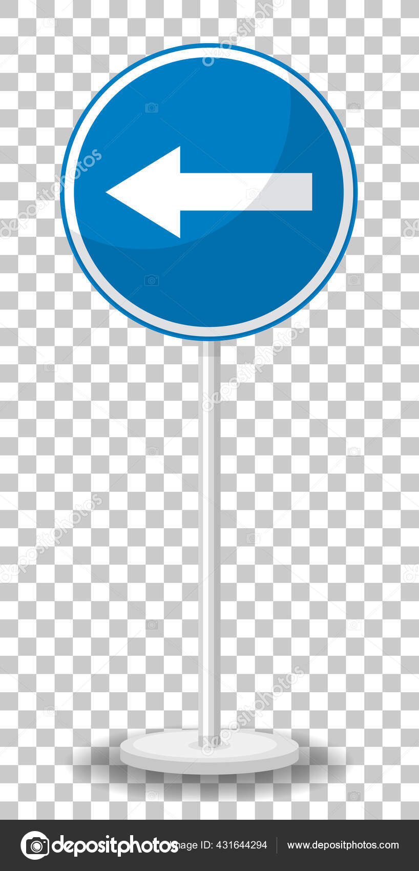 Blue Traffic Sign Transparent Background Illustration Stock Vector ...