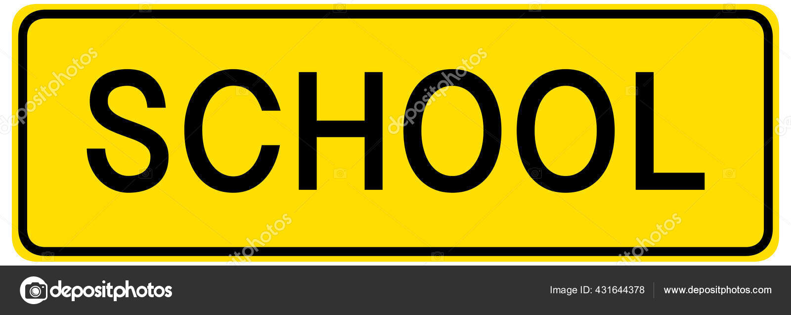 School Yellow Sign White Background Illustration Stock Vector Image by ...