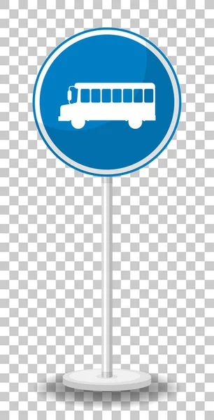 Blue Bus Stop Sign Stand Isolated White Background Illustration Stock ...