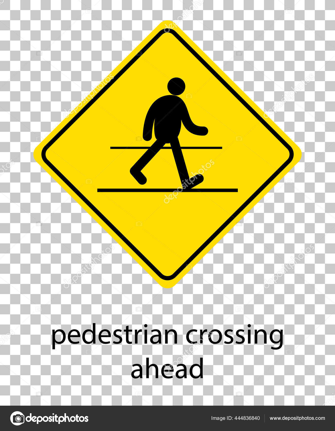 Yellow Traffic Warning Sign Transparent Background Illustration Stock ...