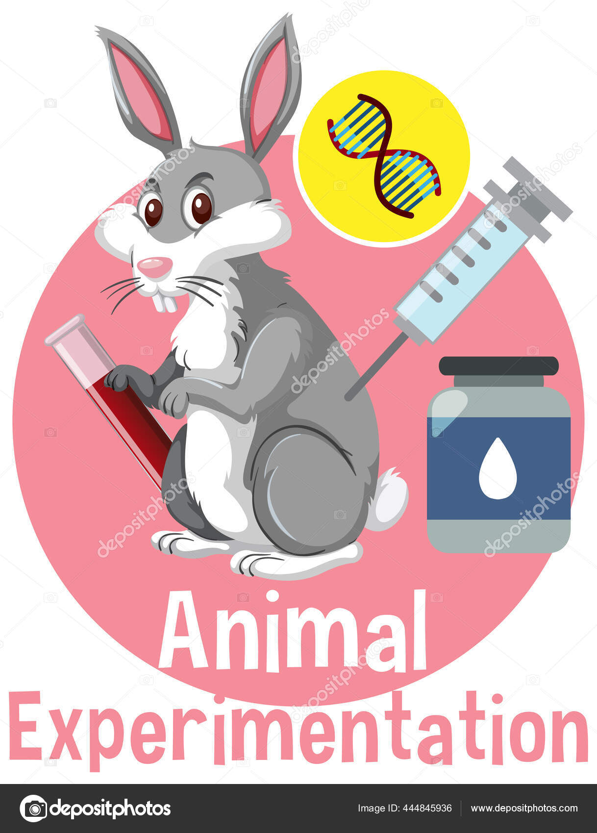 Animal Experimentation Fuente Con Logotipo Conejo Ilustración Estilo ...