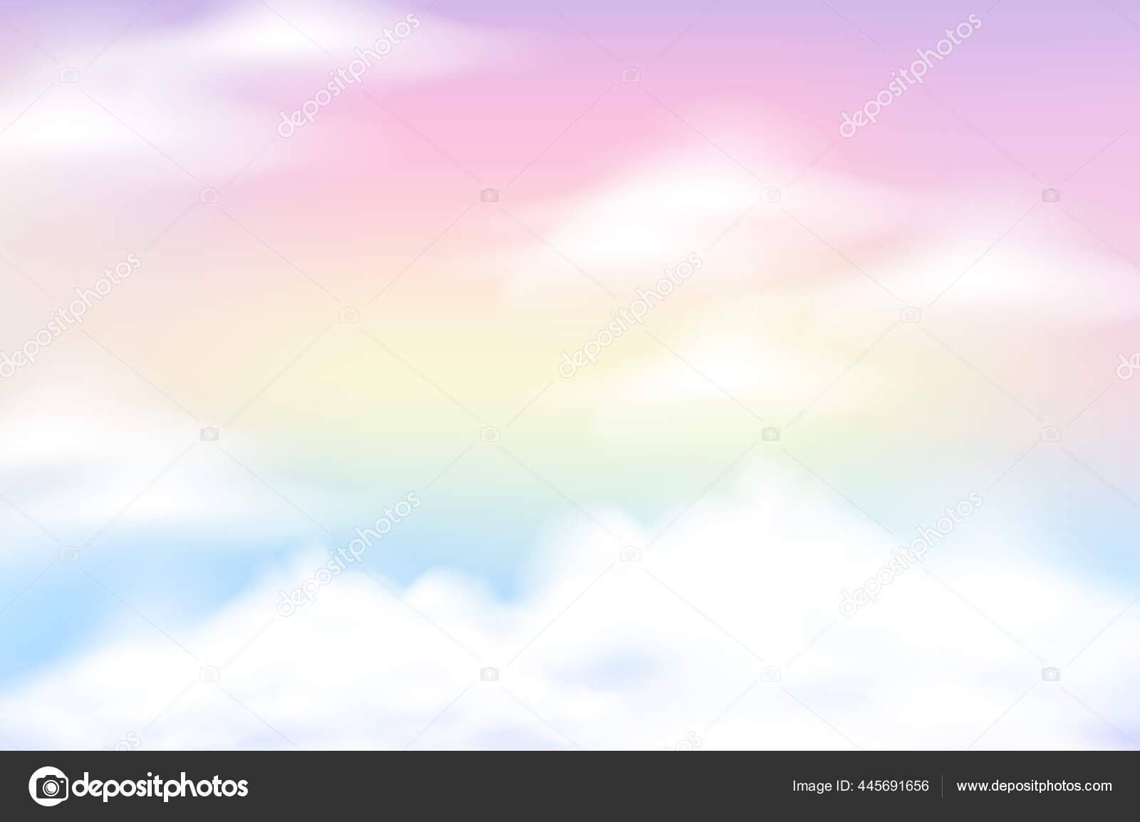 Rainbow Pastel Blurred Sky Background Illustration Stock Vector Image