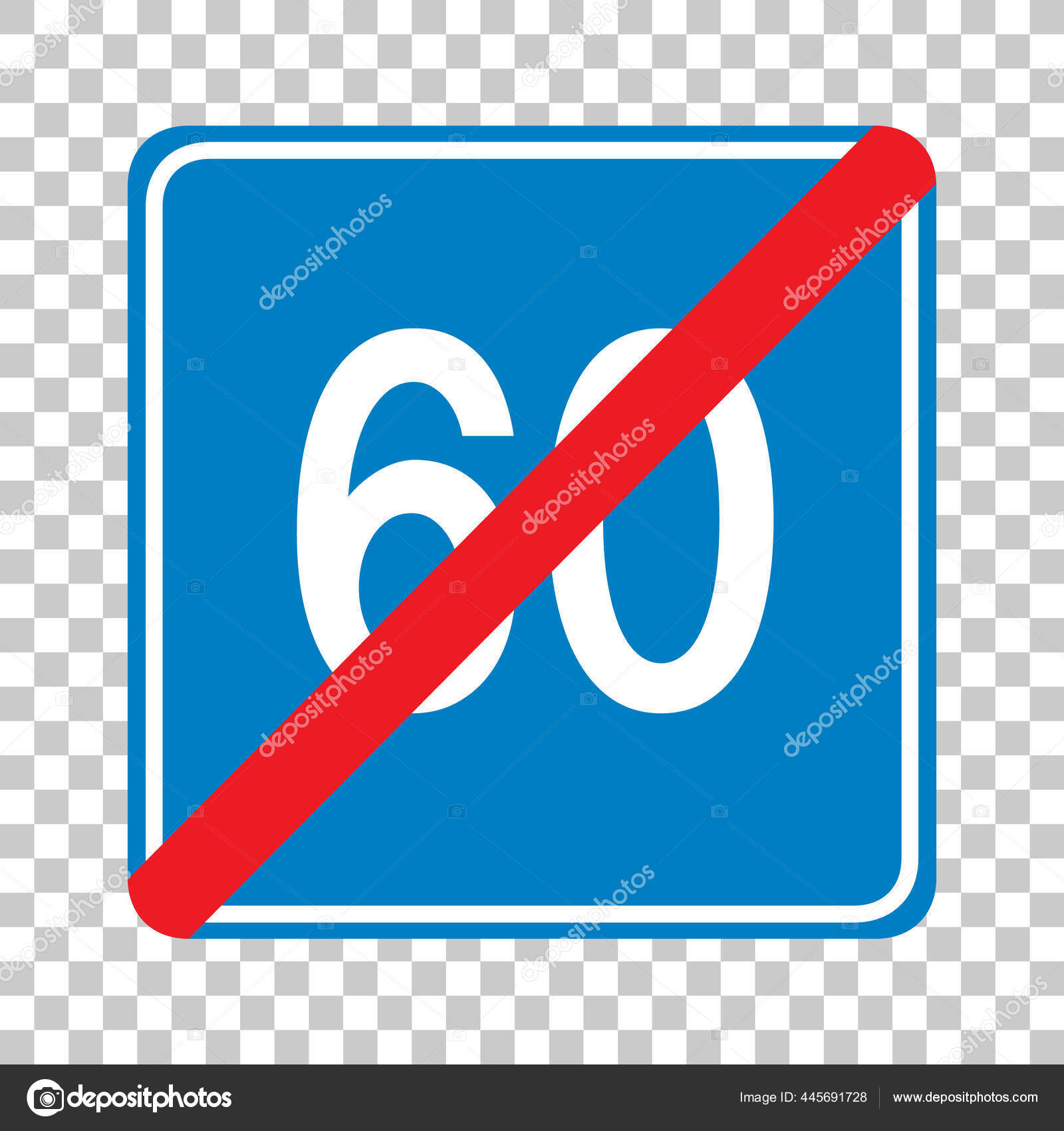 Blue Minimum Speed Limit Road Sign Isolated Transparent Background ...
