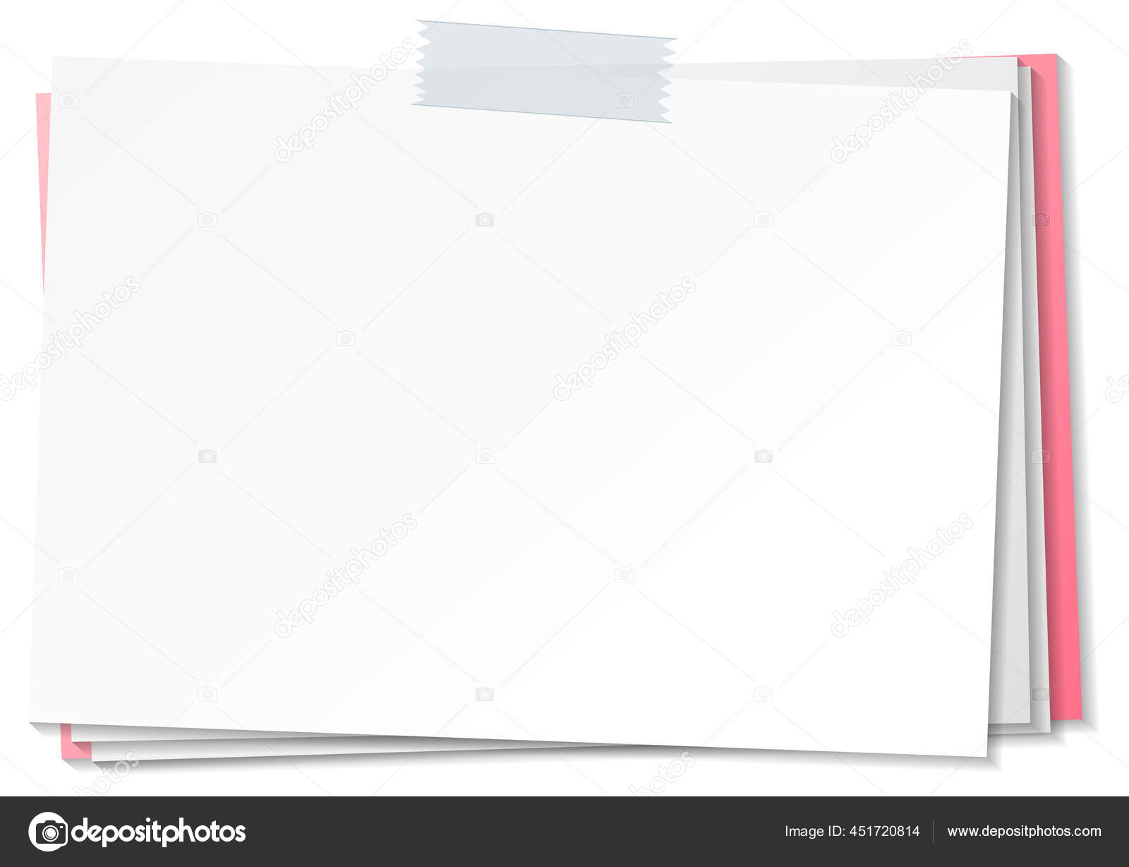 Tempelkan Catatan Kertas Kosong Dengan Gambar Pita Vektor Stok oleh ...