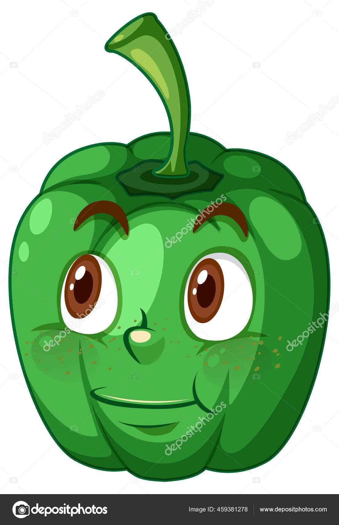 Capsicum Cartoon Character Facial Expression Illustration Stock Vector ...