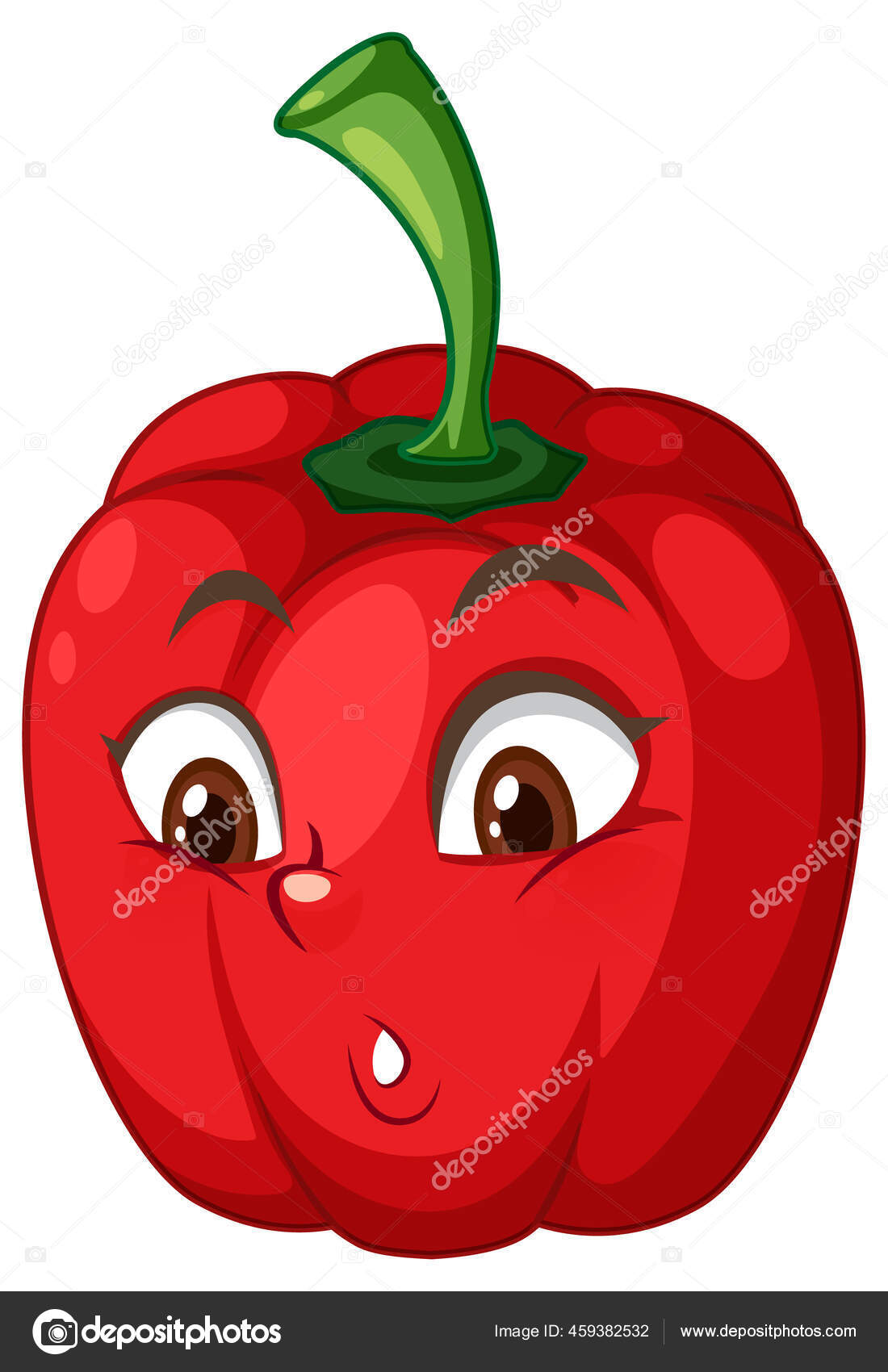 Capsicum Cartoon Character Facial Expression Illustration Stock Vector ...