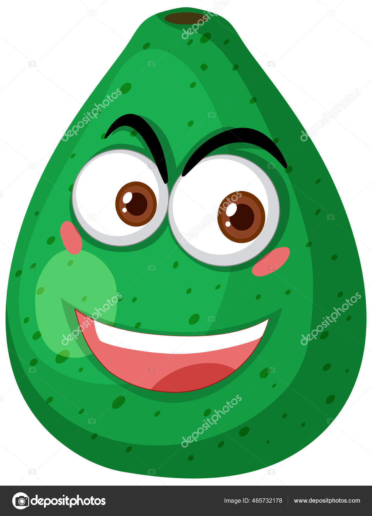 Pomelo Cartoon Character Happy Face Expression White Background ...