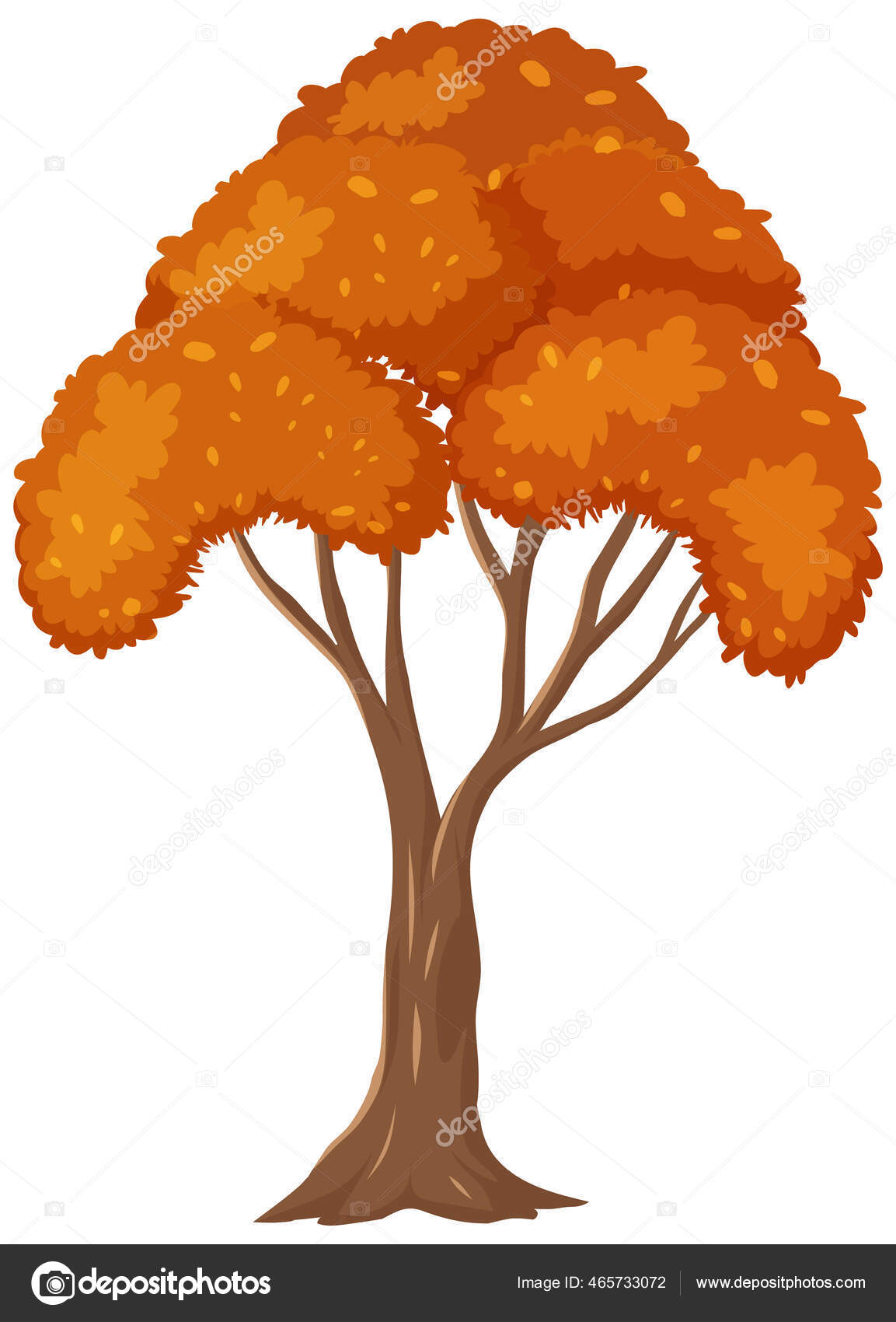 Isolated Autumn Tree White Background Illustration Stock Vector by ...