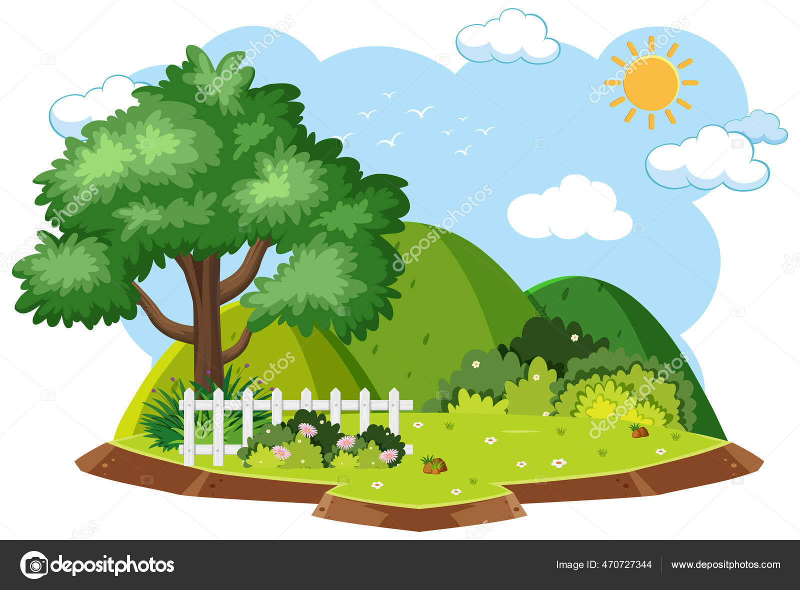 Isolated Nature Forest Island Illustration Stock Vector by ©brgfx 470727344