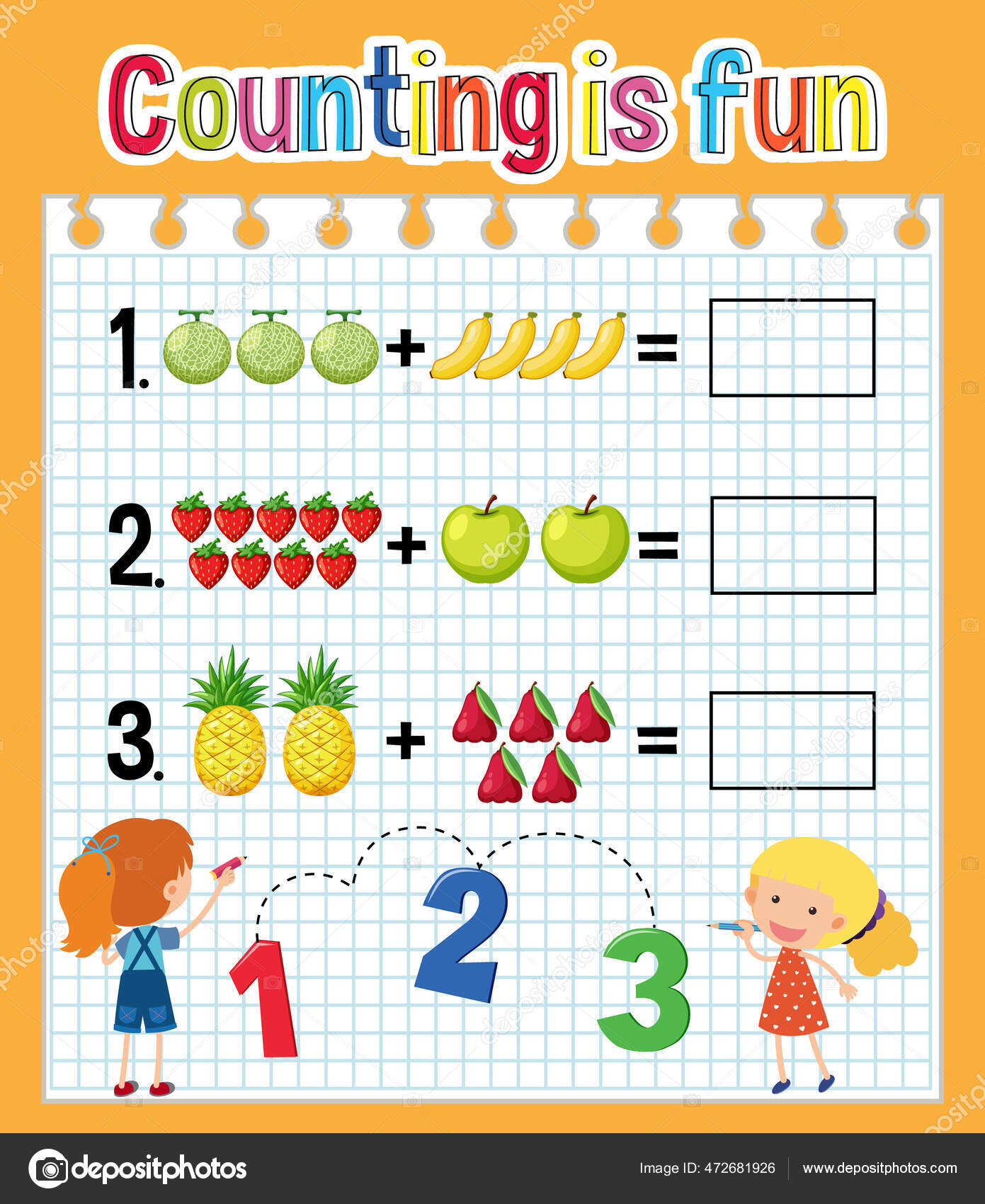Math Count Number Worksheet Illustration Stock Vector Image by ©brgfx ...