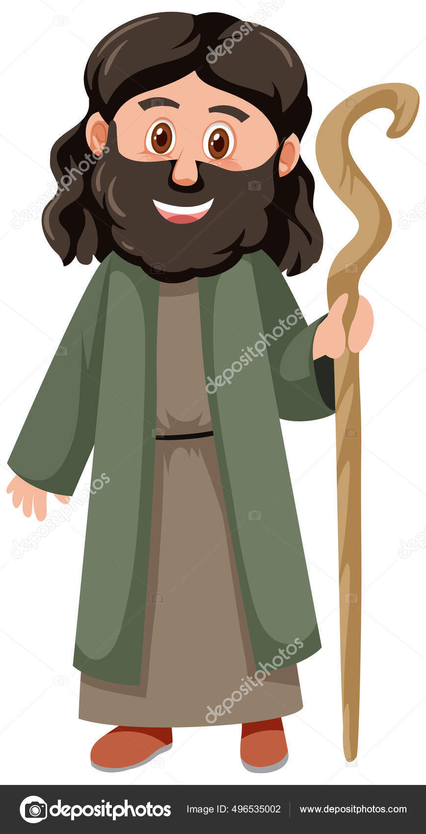 Noah Cartoon Character Isolated White Background Illustration Stock ...