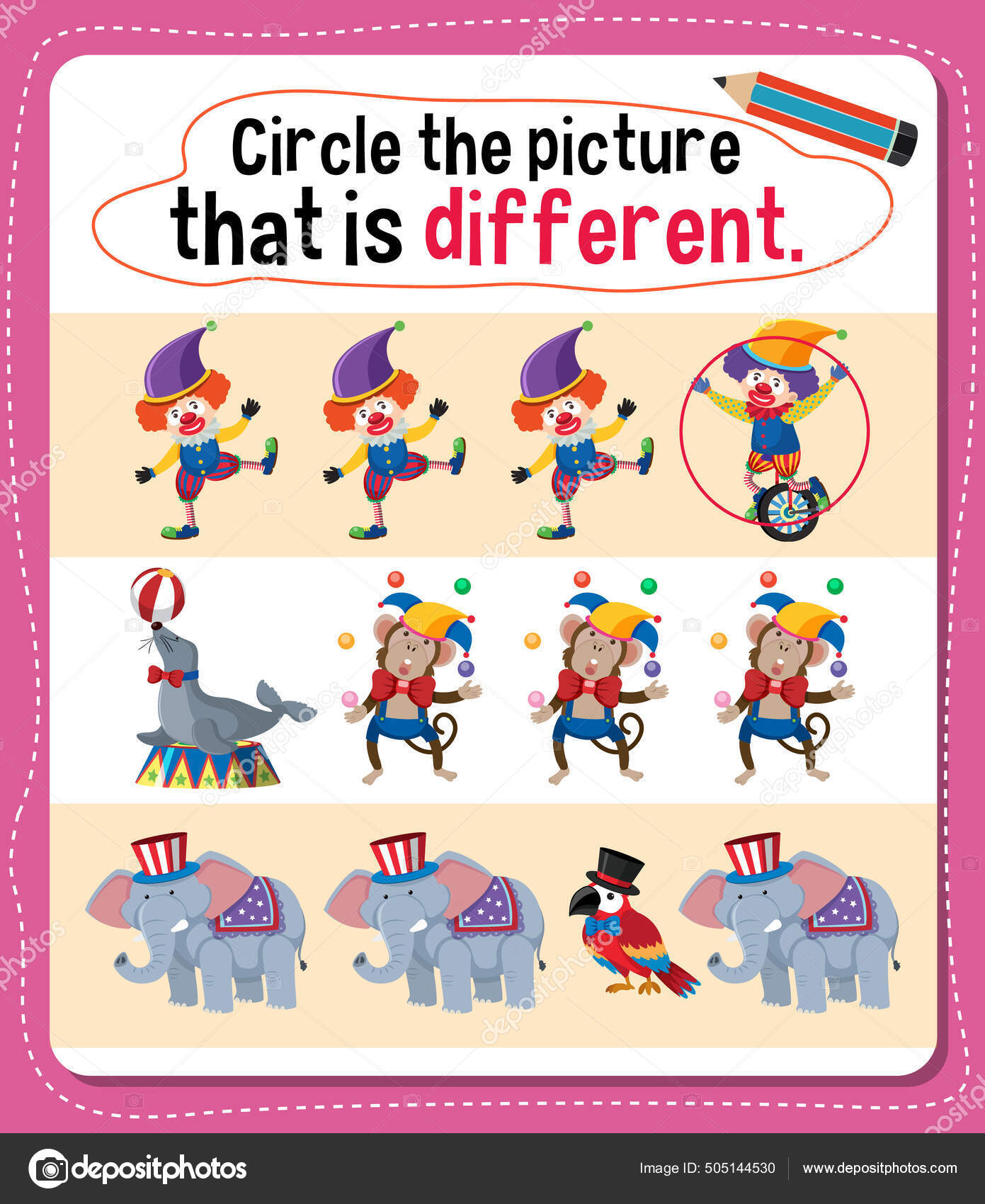 Circle Picture Different Activity Kids Illustration Stock Vector by ...