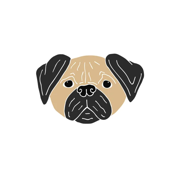 Cara de pug Imágenes Vectoriales, Gráfico Vectorial de Cara de pug ...