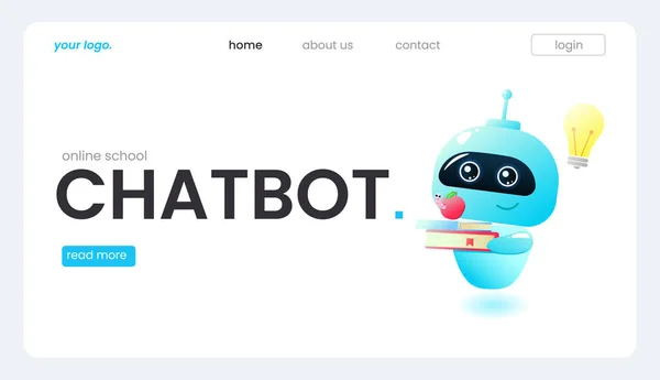 Un bot asistente en línea en una plantilla de landing page. El diseño de soporte técnico para ...
