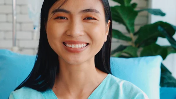 Happy patient getting well improvement at hospital - Stock Image ...