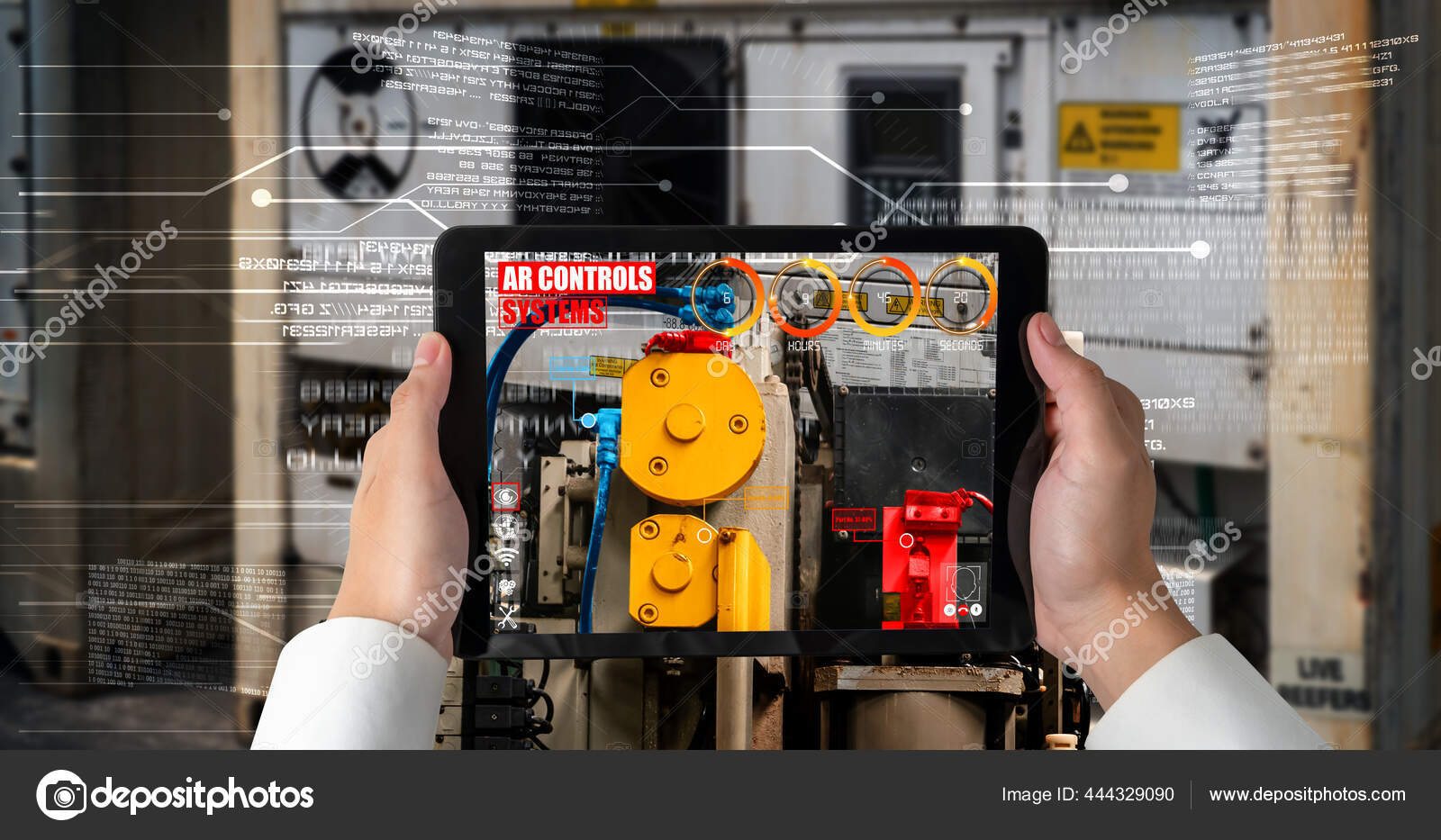 Engineer use augmented reality software in smart factory production line Stock Photo by ...
