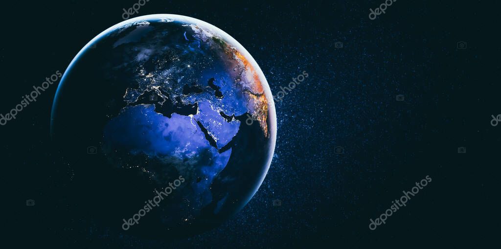 Planeta Tierra globo vista desde el espacio mostrando la superficie ...