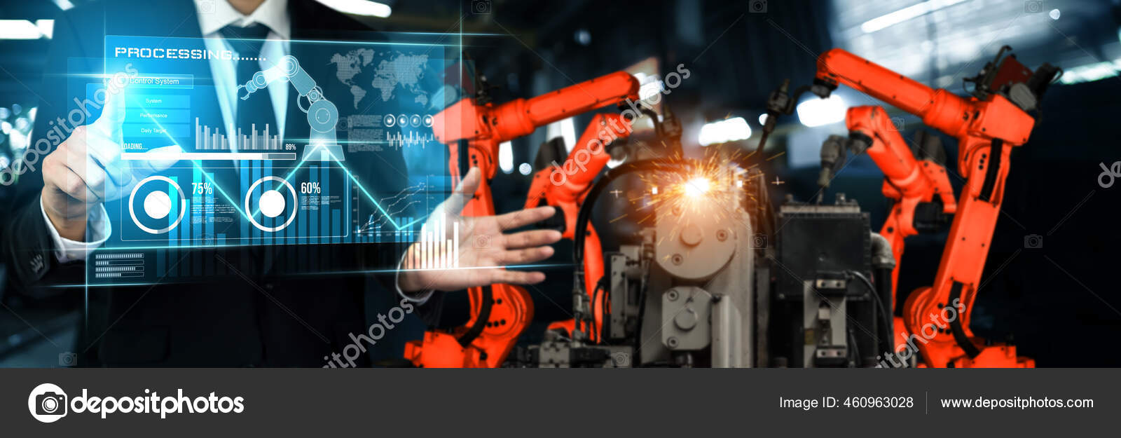 Advanced robot arm system for digital industry and factory robotic ...