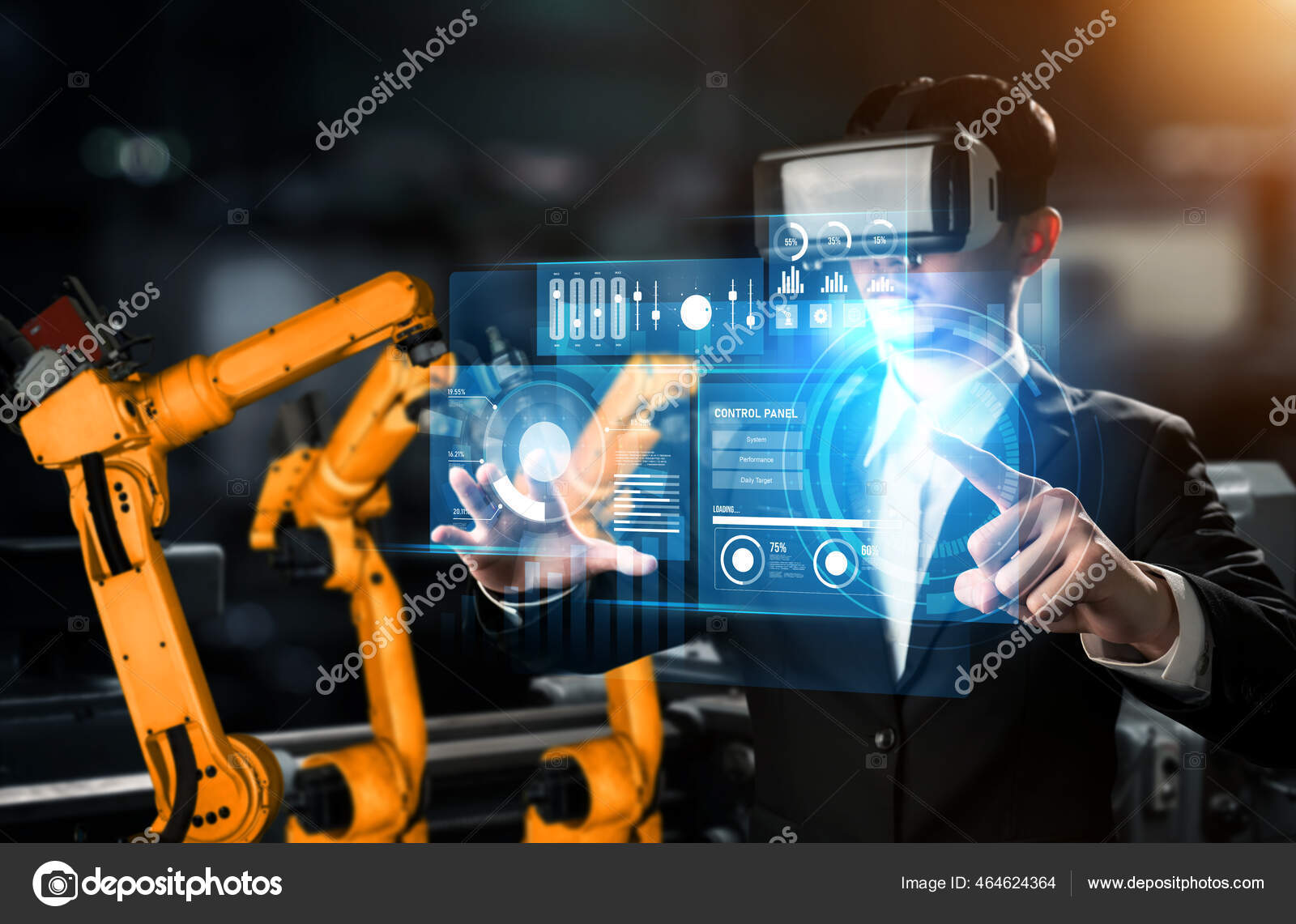 Advanced robot arm system for digital industry and factory robotic ...