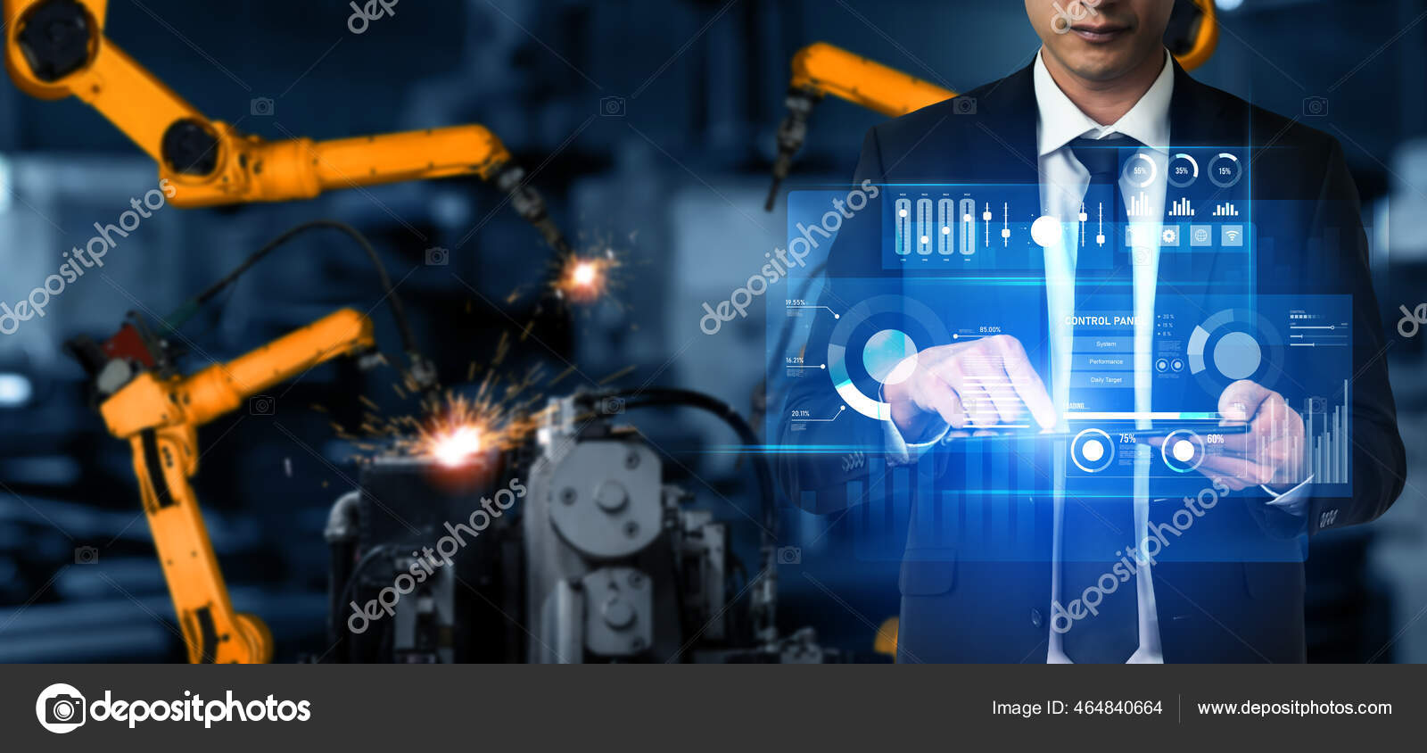 Advanced robot arm system for digital industry and factory robotic ...