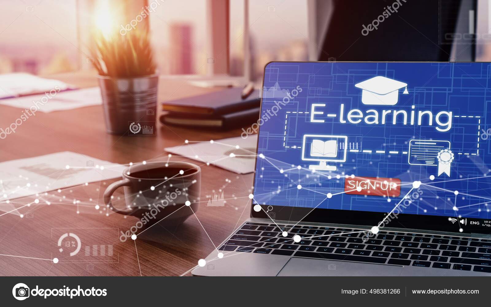 E-learning for Student and University conceptual — Stock Photo ...